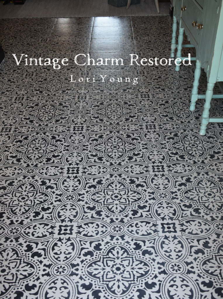 DIY Stenciled Floors- Cement Style Tiles - Vintage Charm Restored